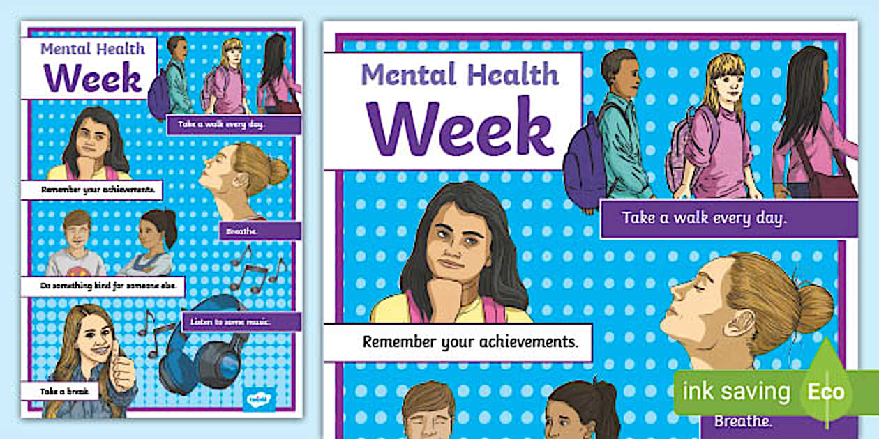 Mental Health Week Display Poster (teacher made) - Twinkl