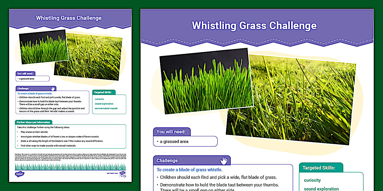 Whistling Grass Challenge (teacher made) - Twinkl