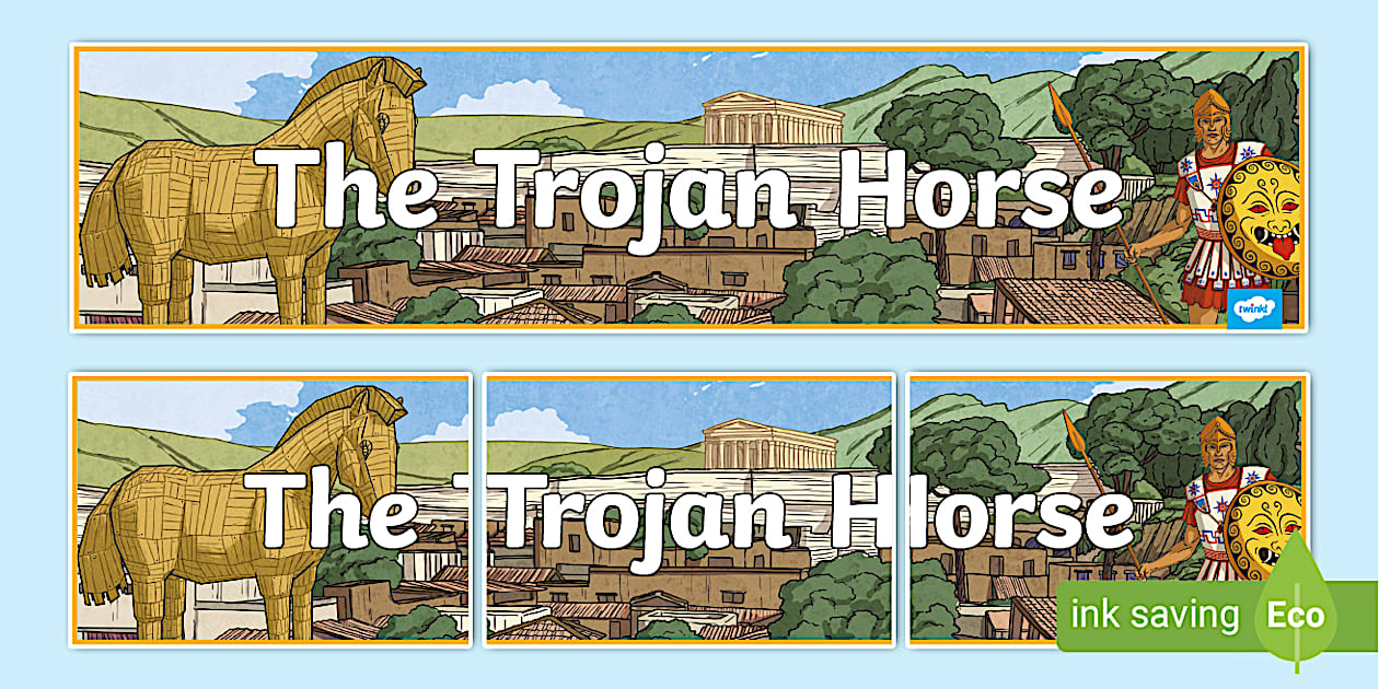 Cursive The Trojan Horse Display Banner - Twinkl
