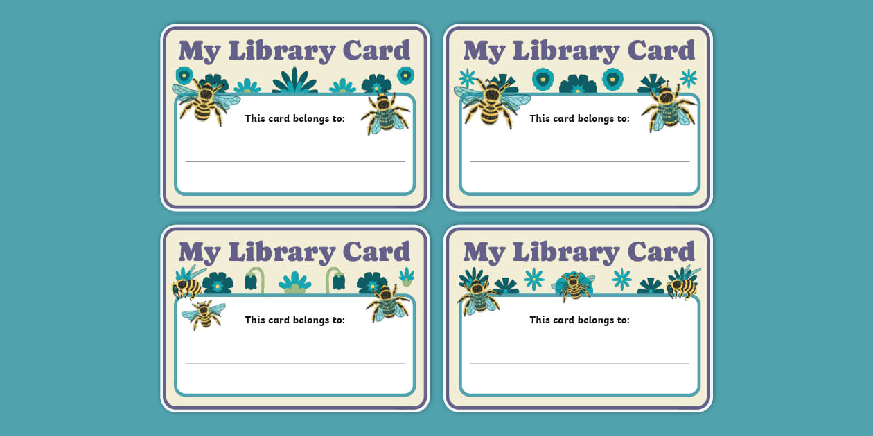 Bee-Themed Role Play Library Cards (Teacher-Made) - Twinkl