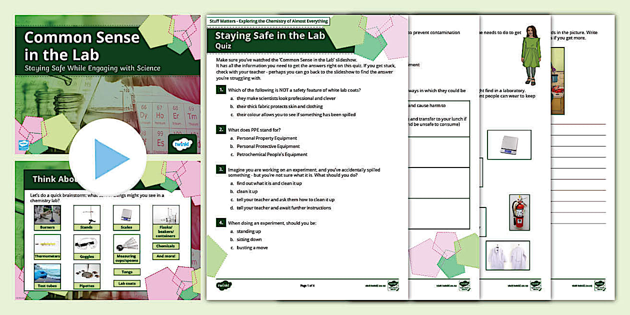 Science Lab Safety PowerPoint and Quiz Resource Pack