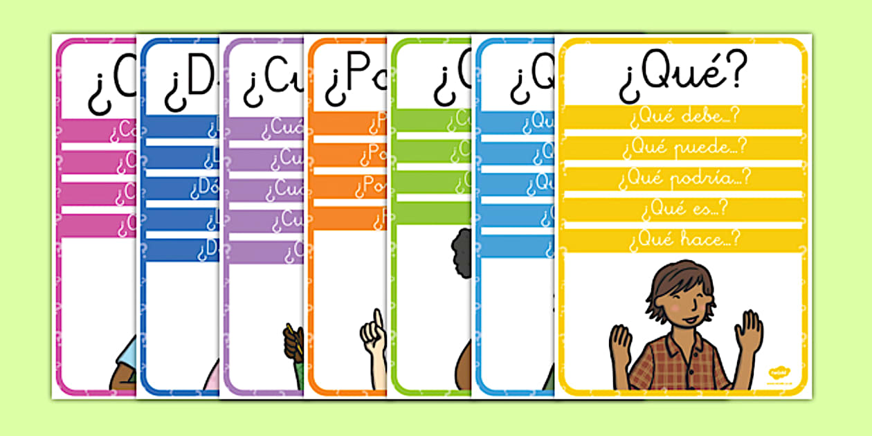 Pack de pósters de palabras interrogativas - Twinkl