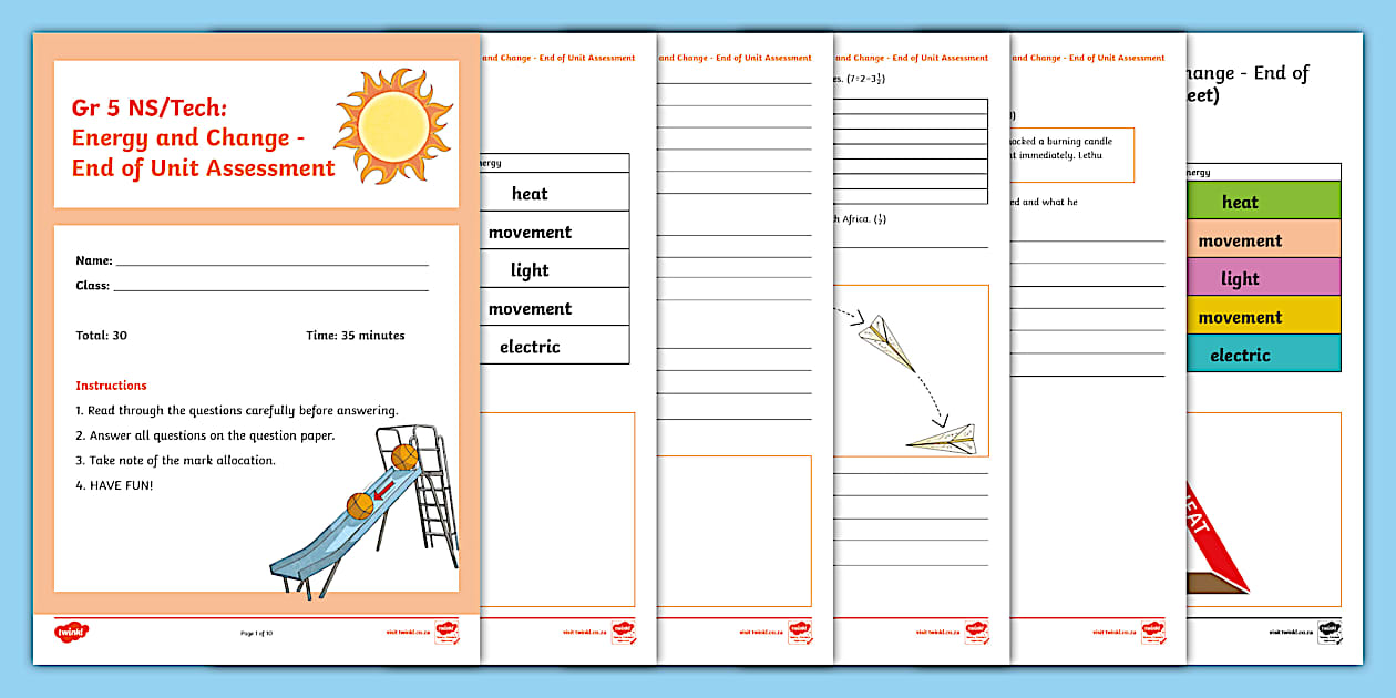 Gr 5 NS/Tech: Energy and Change - End of Unit Assessment