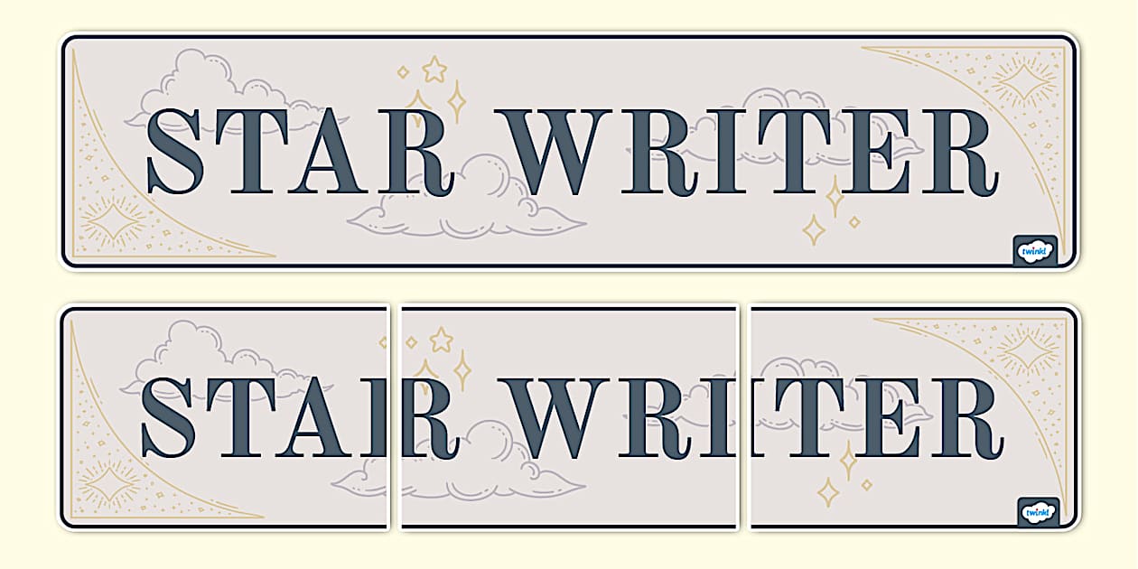 Celestial-Themed Star Writer Display Banner (teacher made)