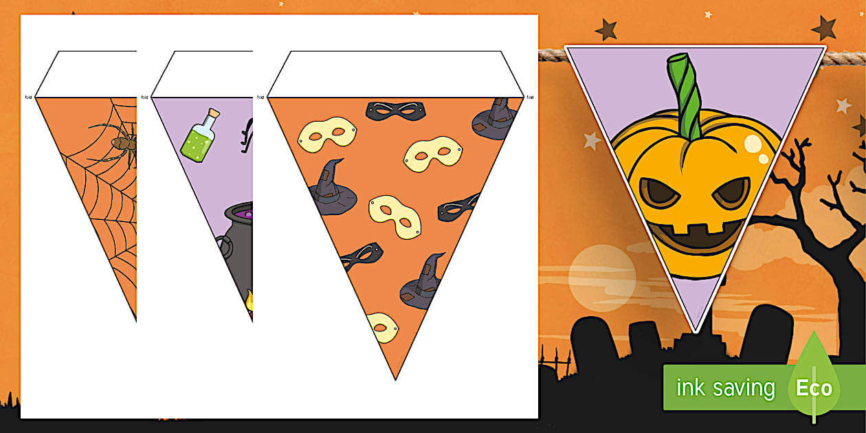 Halloween Bunting- Party Theme (teacher made) - Twinkl