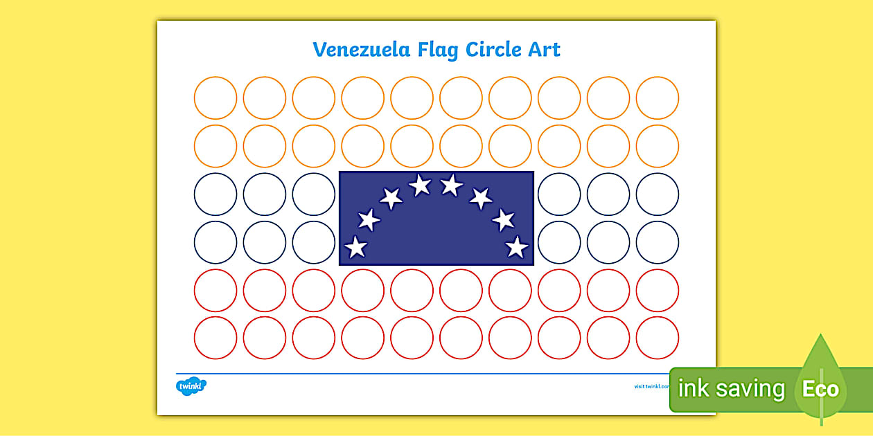 Venezuela Flag Circle Art Worksheet | Flag Circle Art Sheet
