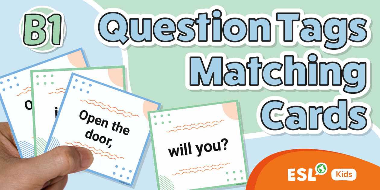 ESL Question Tags Matching Cards for Kids
