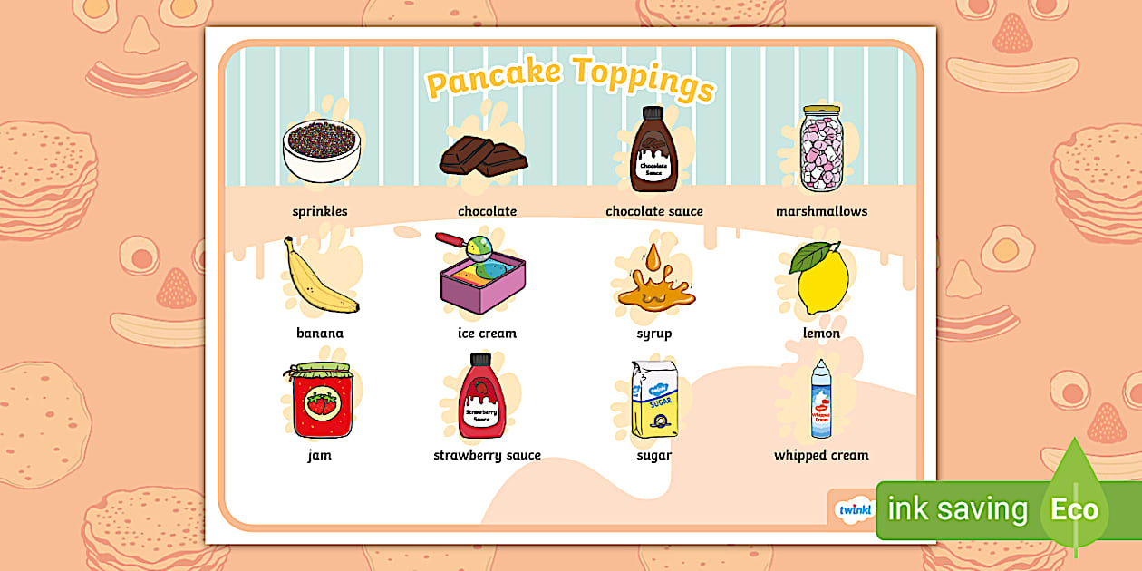Pancake Toppings Word Mat (Teacher-Made) - Twinkl