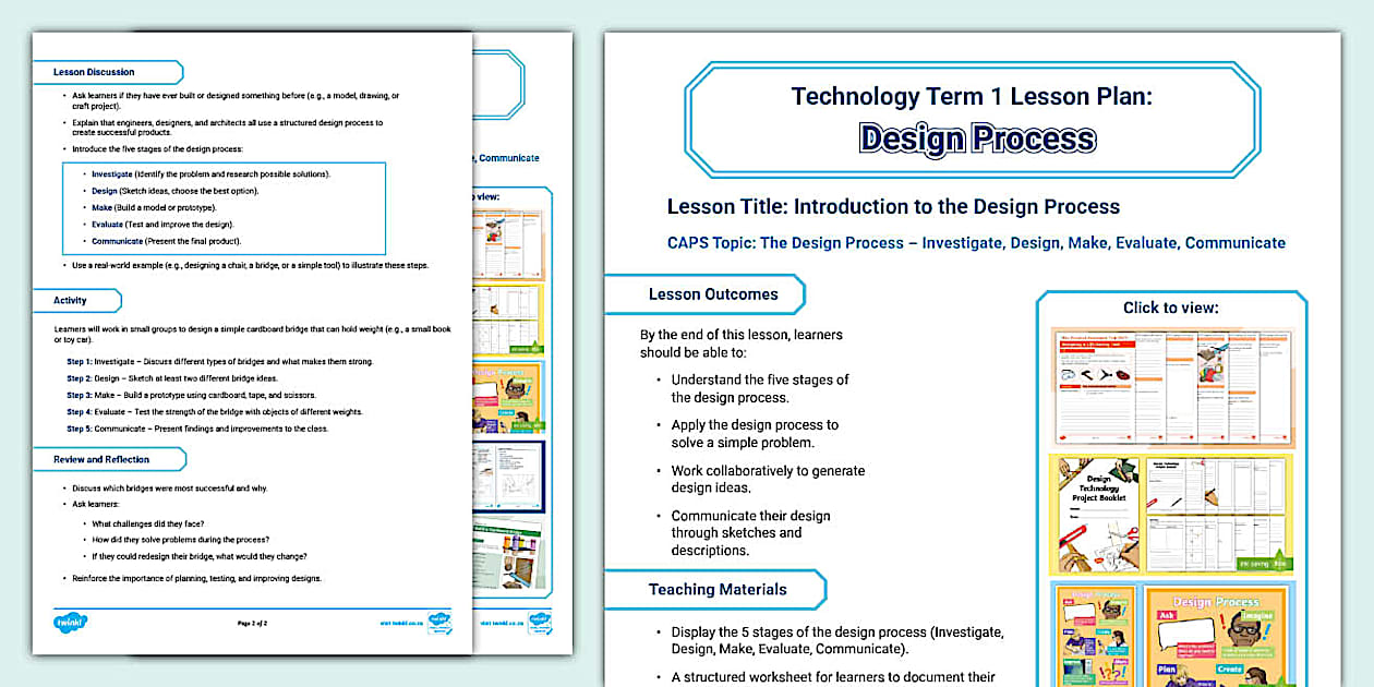 Grade 7 Technology Term 1 Lesson Plan: Design Process