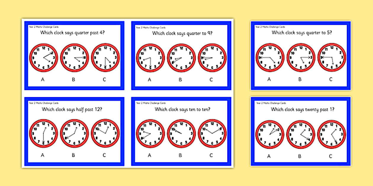 Year 2 Maths Time Challenge Cards (teacher made) - Twinkl