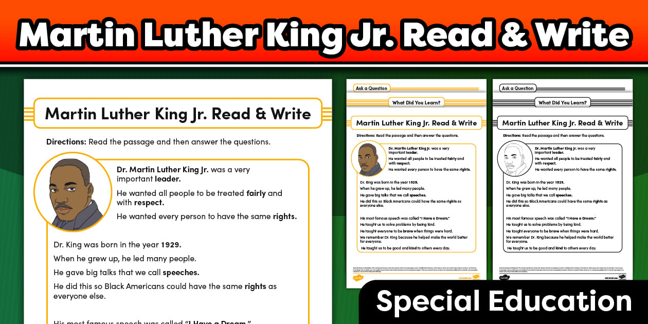 Martin Luther King Jr. Read and Write | Black History Month