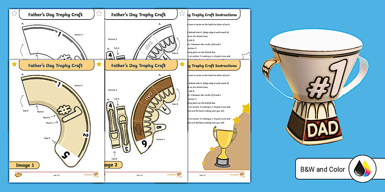 Printable Father's Day Trophy Craft for Kids | Twinkl USA