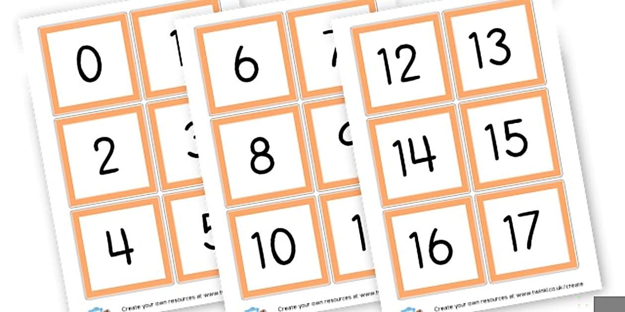 0-20 Number Cards for KS1 Math Activities - Twinkl