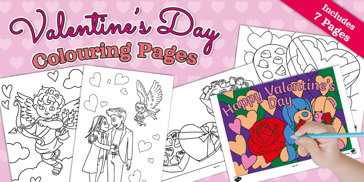 Valentine's Day Colouring In Pages