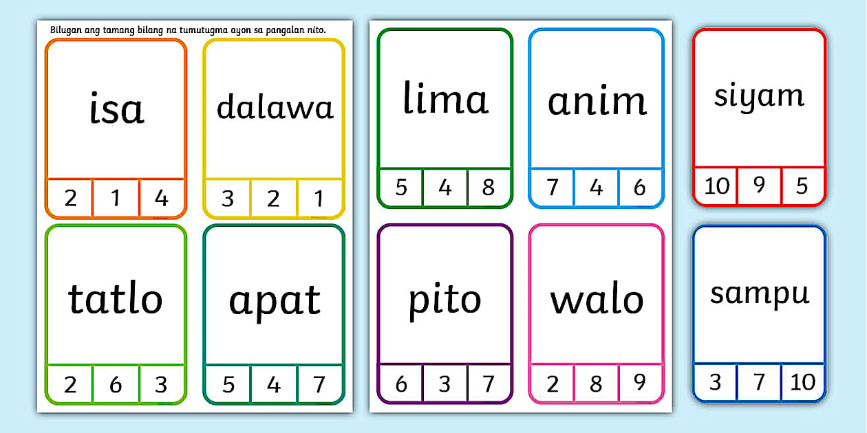 Pagsasanay Sa Pagkilala Ng Pangalan Ng Bilang | Twinkl PH