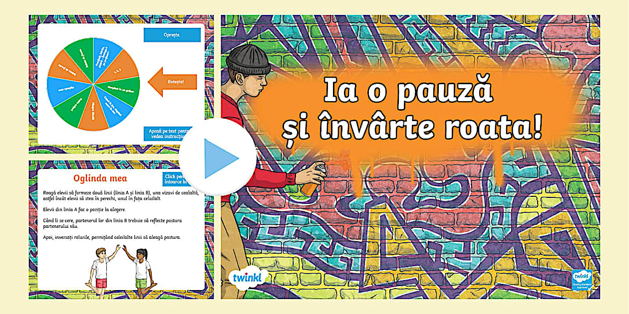 Ia o pauză și învârte roata! – Joc PowerPoint - Twinkl