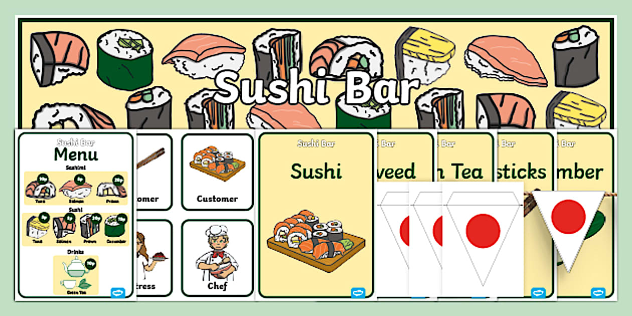 Sushi Bar Role Play Pack - ESL Restaurant Role Play - Twinkl