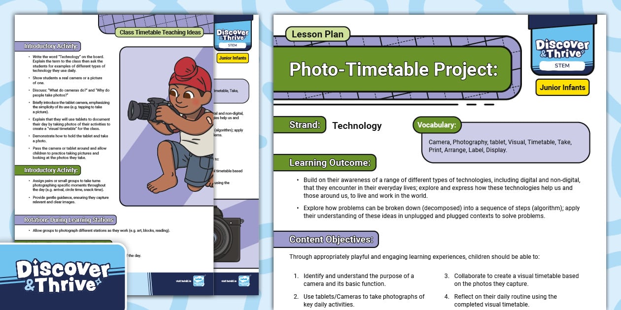 Photo-Timetable Project: Lesson Plan (teacher made) - Twinkl