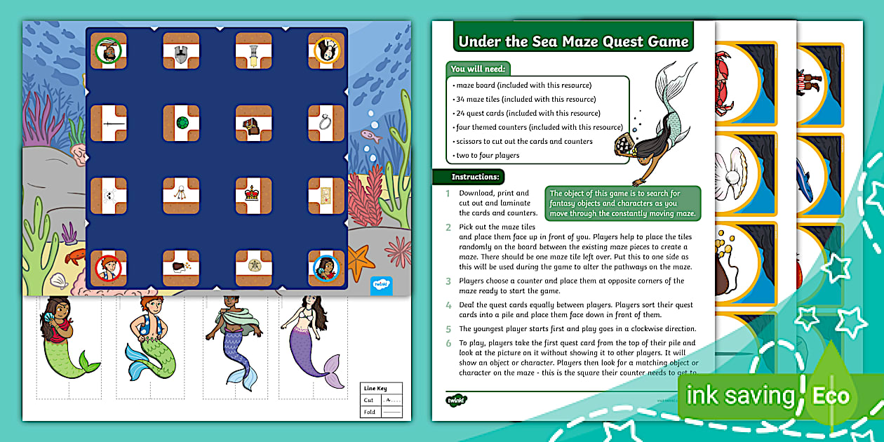 Under The Sea Maze Quest Game - Twinkl