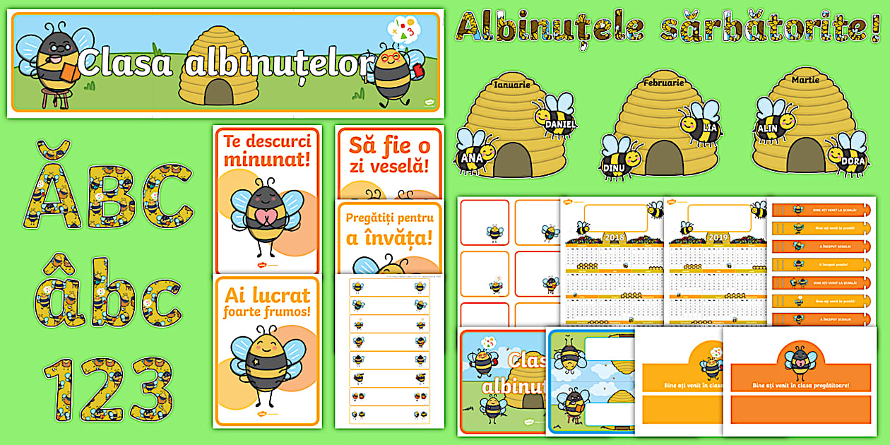 Clasa albinuțelor - Pachet decorul și amenajarea clasei
