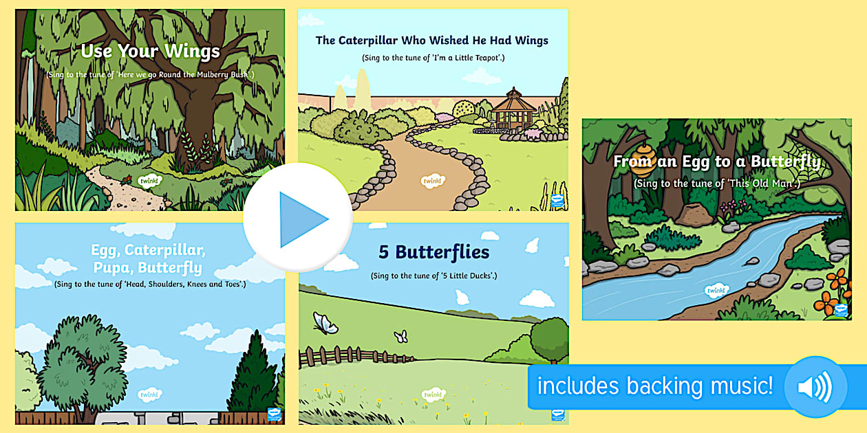 Caterpillar Songs and Rhymes PowerPoints Pack (Teacher-Made)