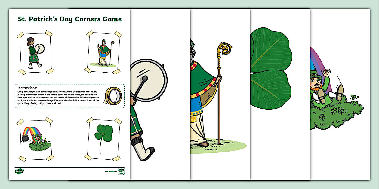 St. Patrick's Day Corners Party Game (Teacher-Made) - Twinkl