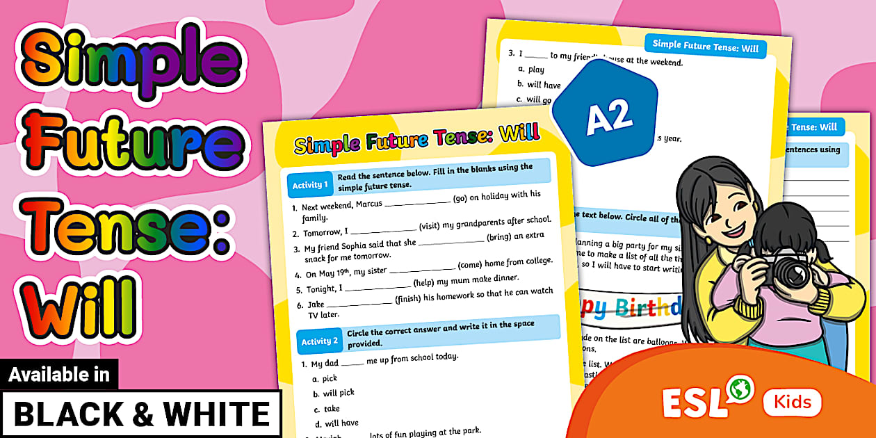 ESL Simple Future Tense: Will Activity {Sheet}