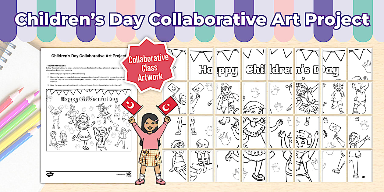 Children's Day Collaborative Art Project-Twinkl