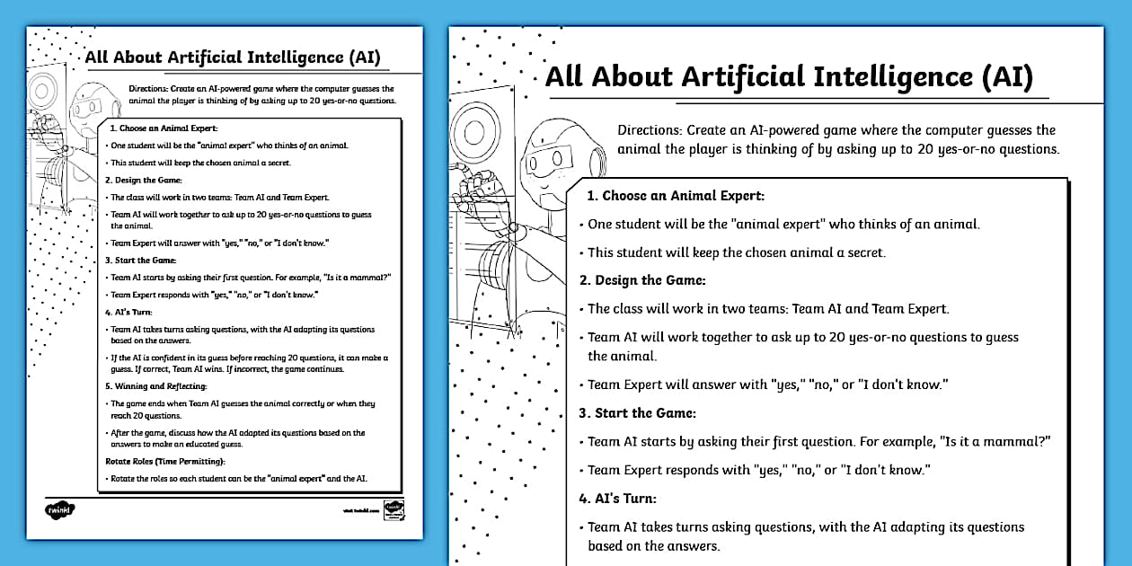 All About Artificial Intelligence (AI) Project for 3rd-5th Grade