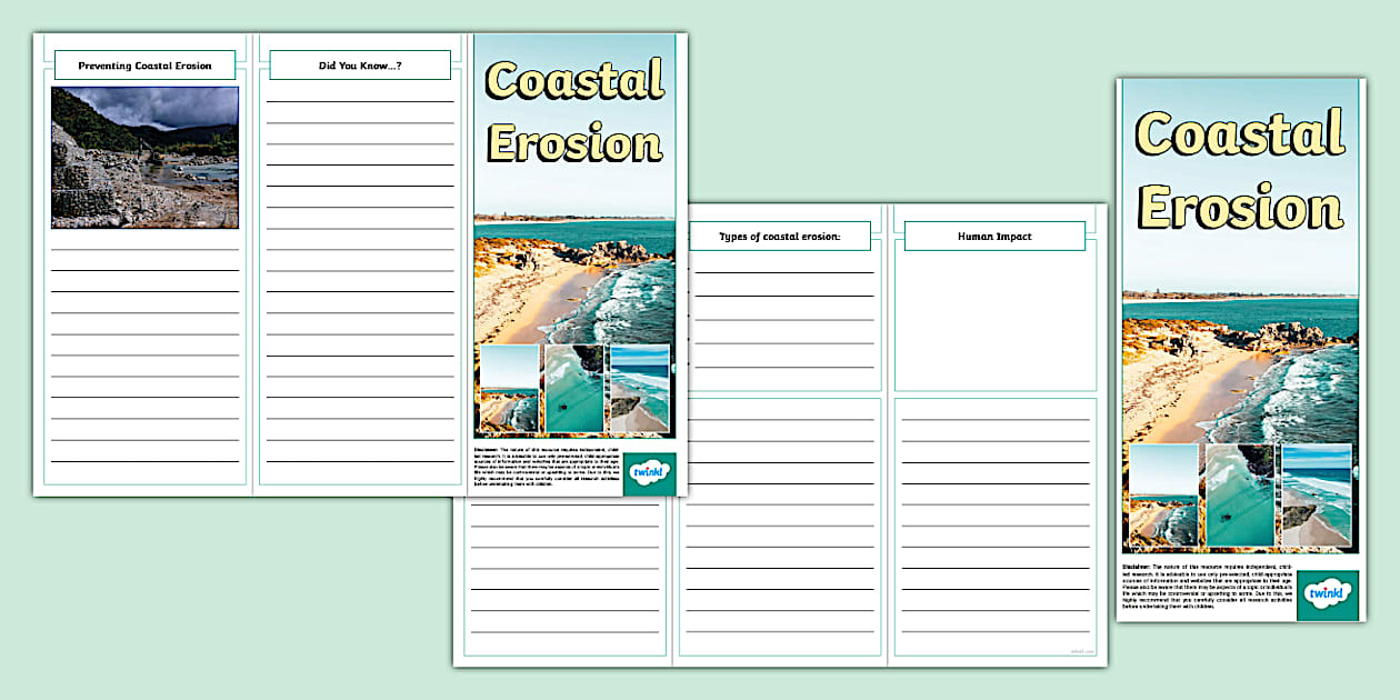 Coastal Erosion Leaflet Template (teacher made) - Twinkl