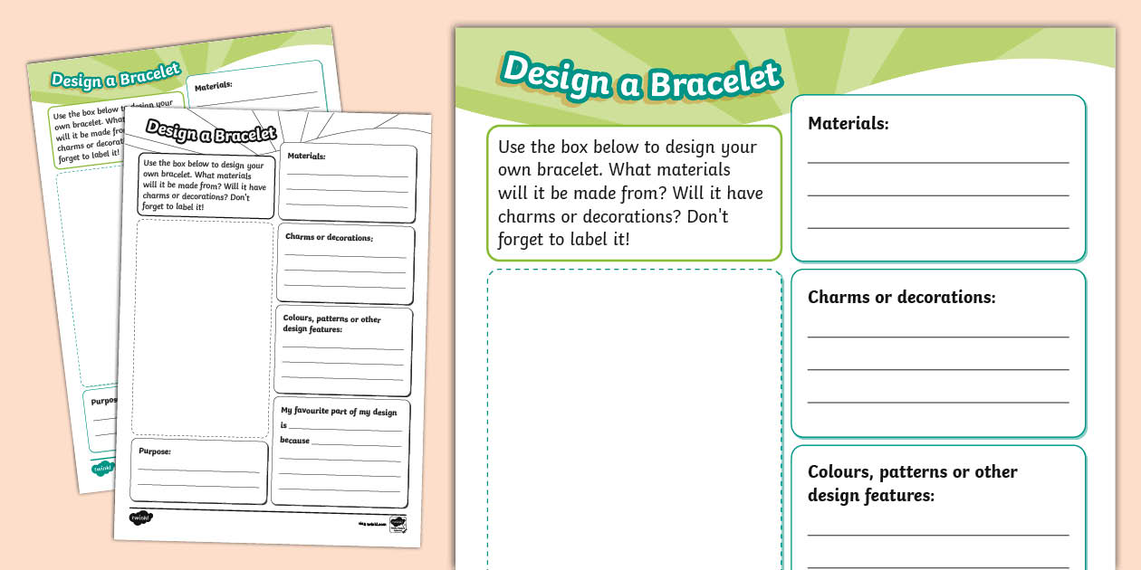 Design a Bracelet Worksheet - Twinkl Design - Twinkl