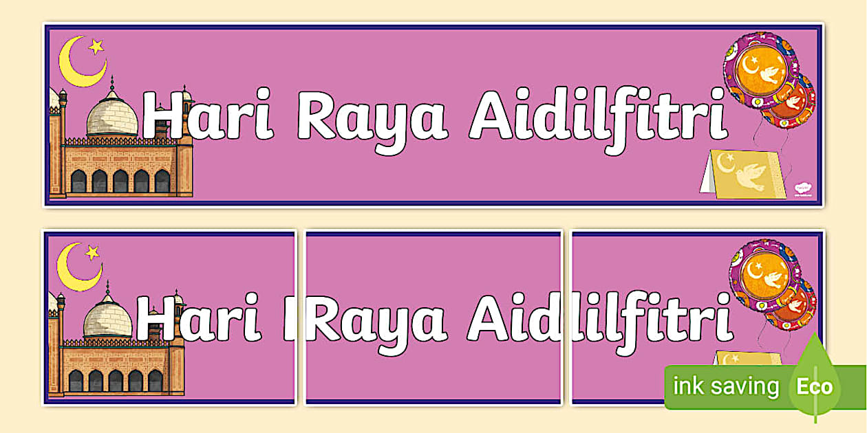 Hari Raya Aidilfitri Display Banner (teacher made) - Twinkl
