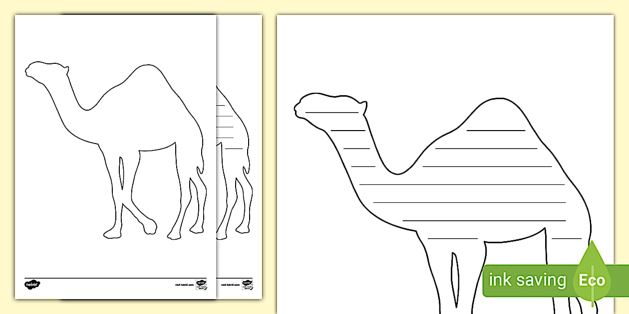 Camel Writing Template (Teacher-Made) - Twinkl