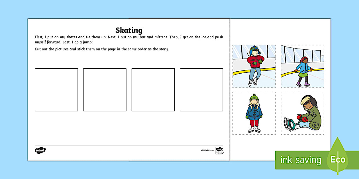 Ice Skating Sequencing Worksheet / Worksheet (teacher made)