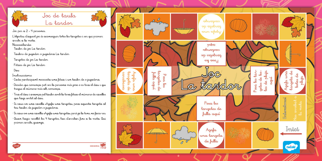 Joc de taula: La tardor - Català (teacher made) - Twinkl