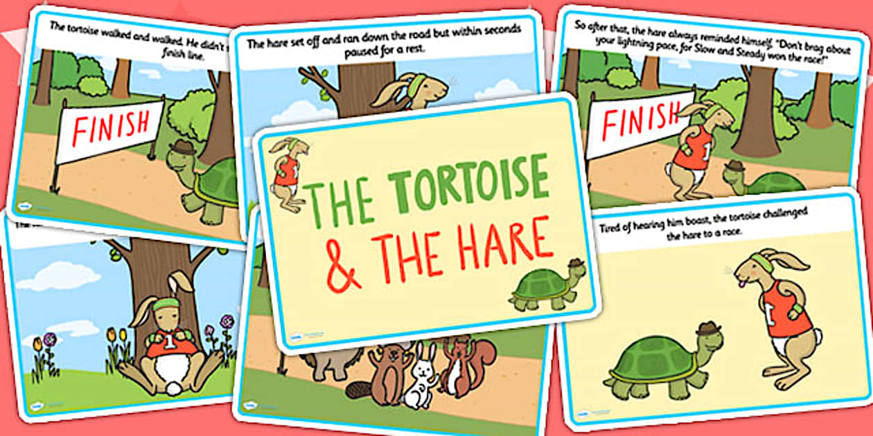 The Tortoise and The Hare Story Cards - Twinkl