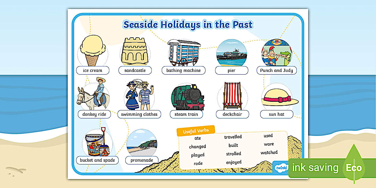 Seaside Holidays in the Past Word Mat - History - Twinkl