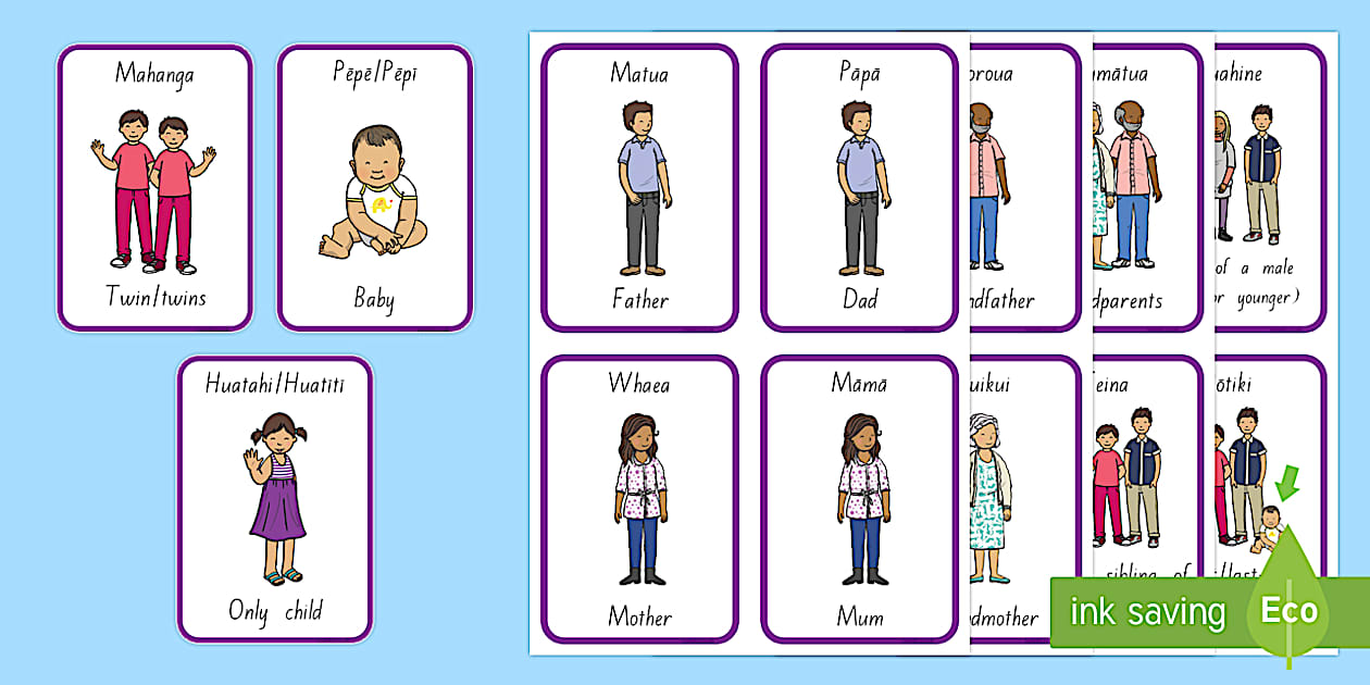 English to Māori Family Names and Relationships | NZ Primary