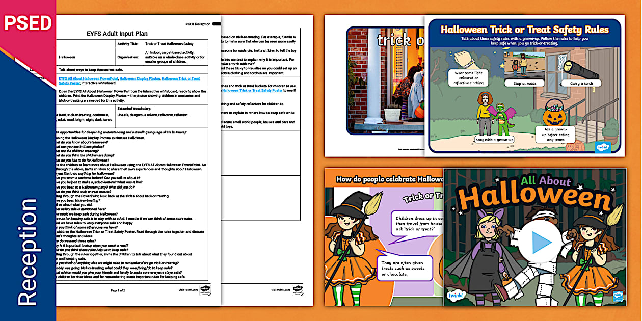 EYFS Trick or Treat Halloween Safety Adult Input Plan PSED