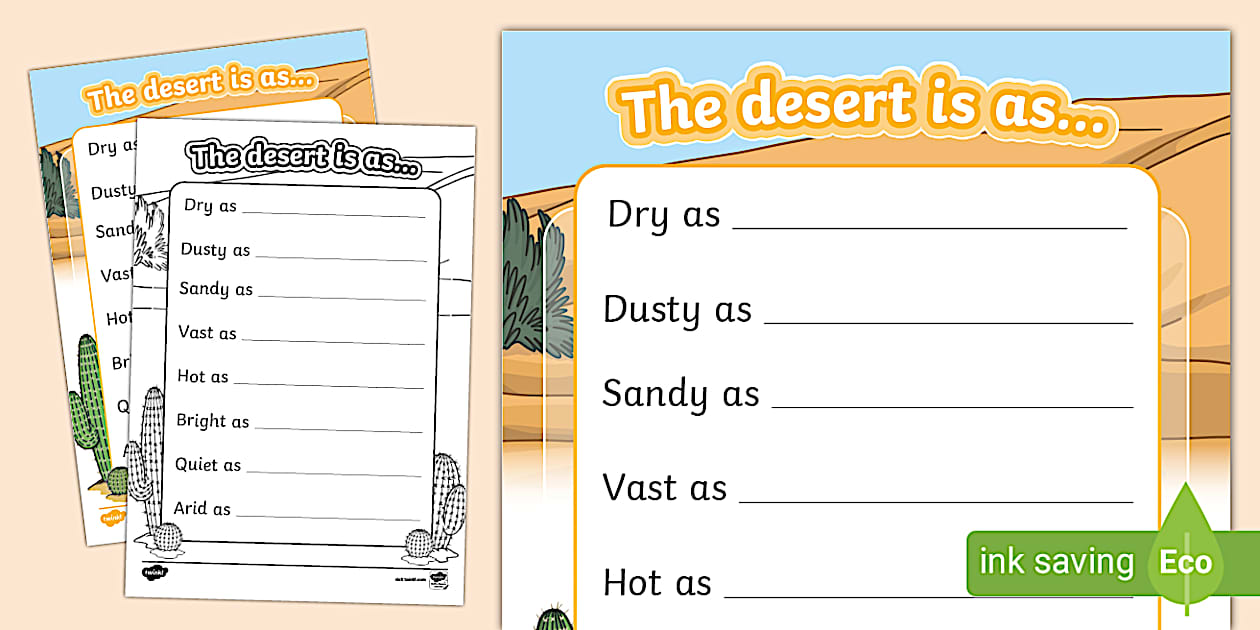 Desert Simile Poem Template (teacher made) - Twinkl