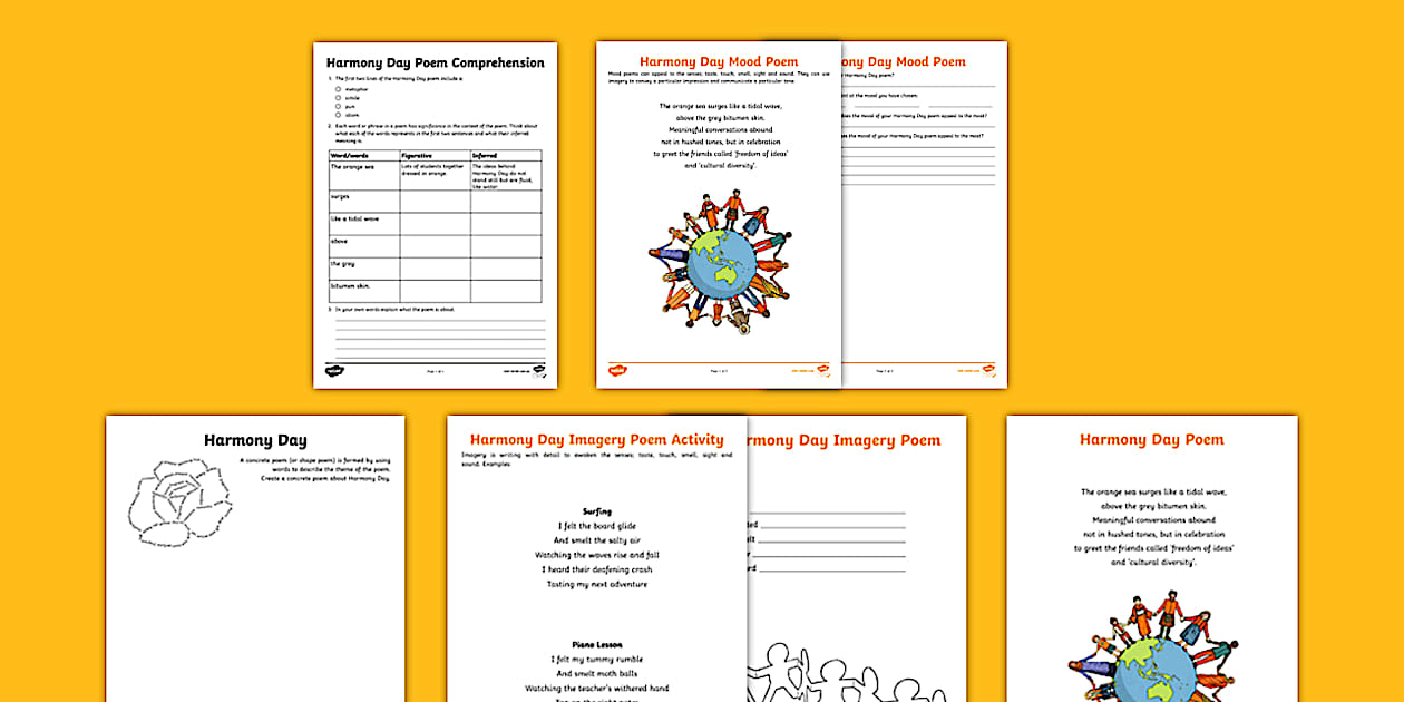 Harmony Day Poetry Resource Pack