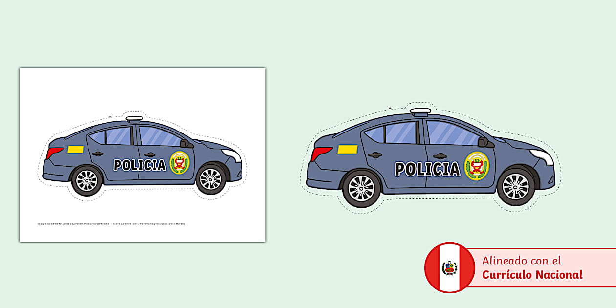 Dibujo de un carro de policía (Perú) | Twinkl - Twinkl