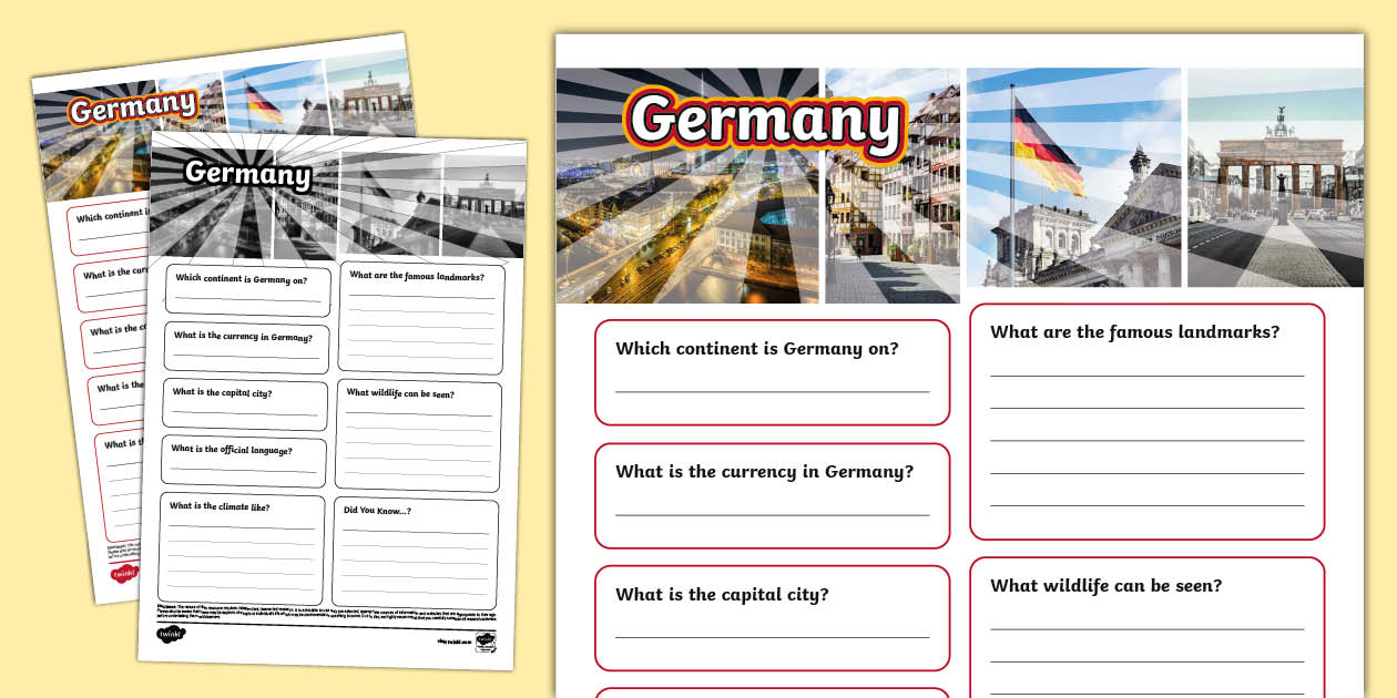 Germany Fact File Template (teacher made) - Twinkl