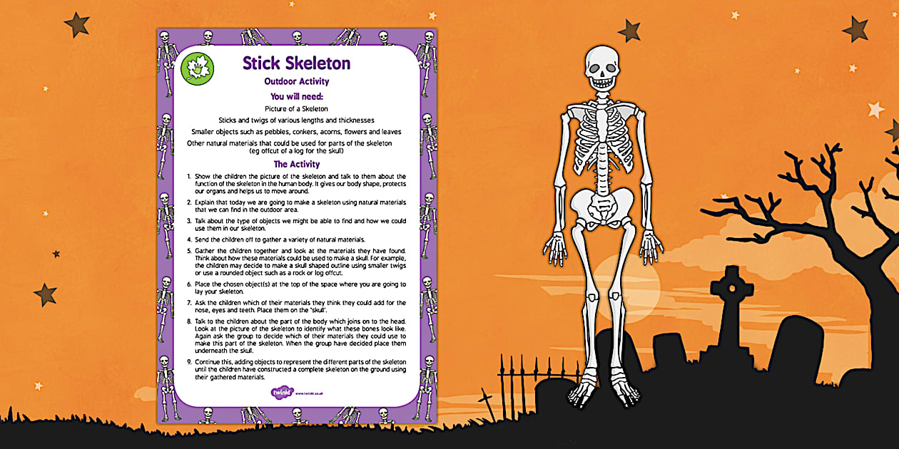 Stick Skeleton Outdoor Activity - Twinkl