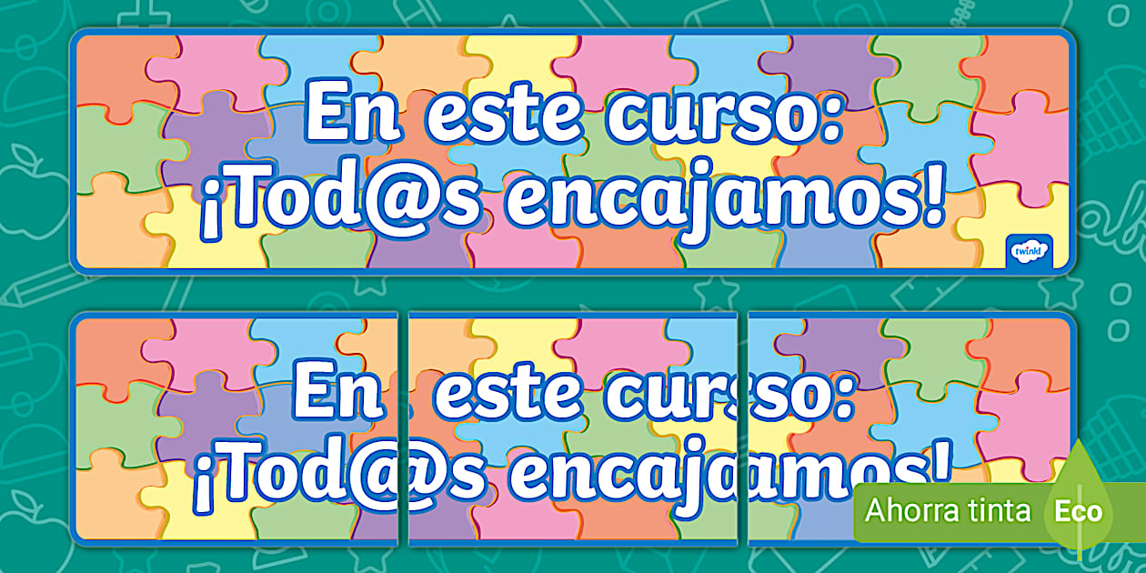 Cartel: En este curso ¡Tod@s encajamos! Versión Color Pastel