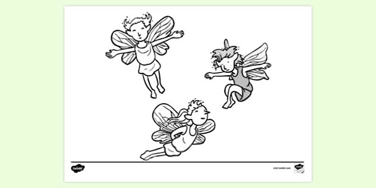 Cartoon Fairies Colouring Page | Colouring Sheets - Twinkl