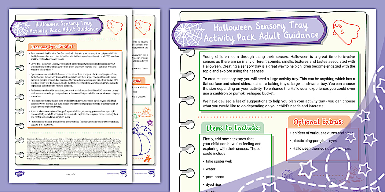 Halloween Sensory Tray Activity Pack (teacher made) - Twinkl