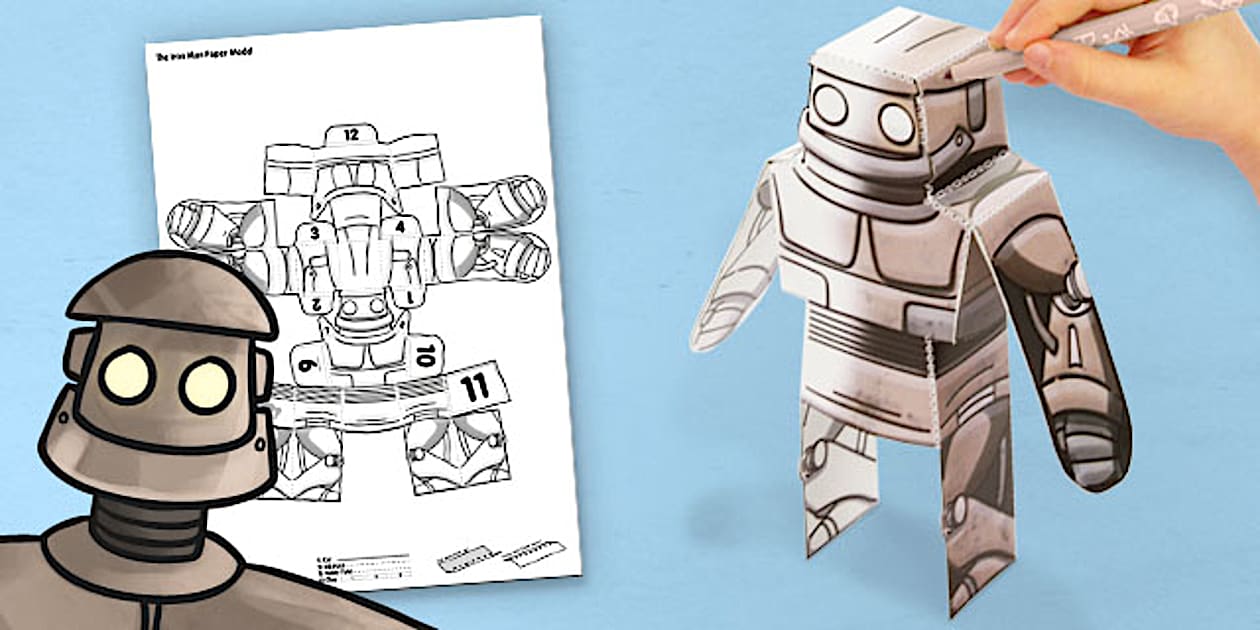 3D Iron Man Paper Model Activity (teacher made) - Twinkl
