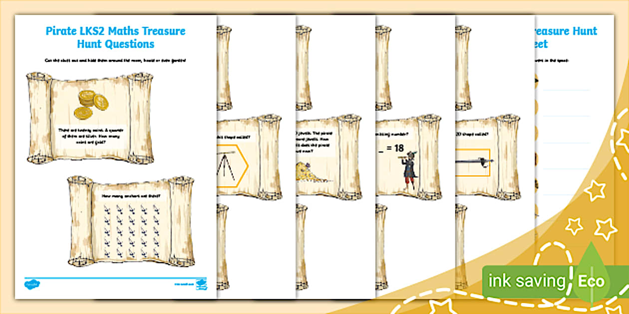 Pirate Maths Treasure Hunt (Ages 7 - 9) (teacher made)