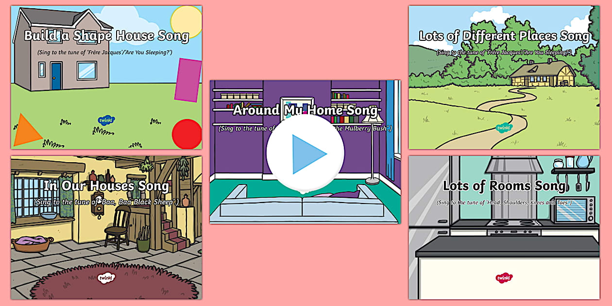 Houses and Homes Songs and Rhymes PowerPoints Pack - Twinkl